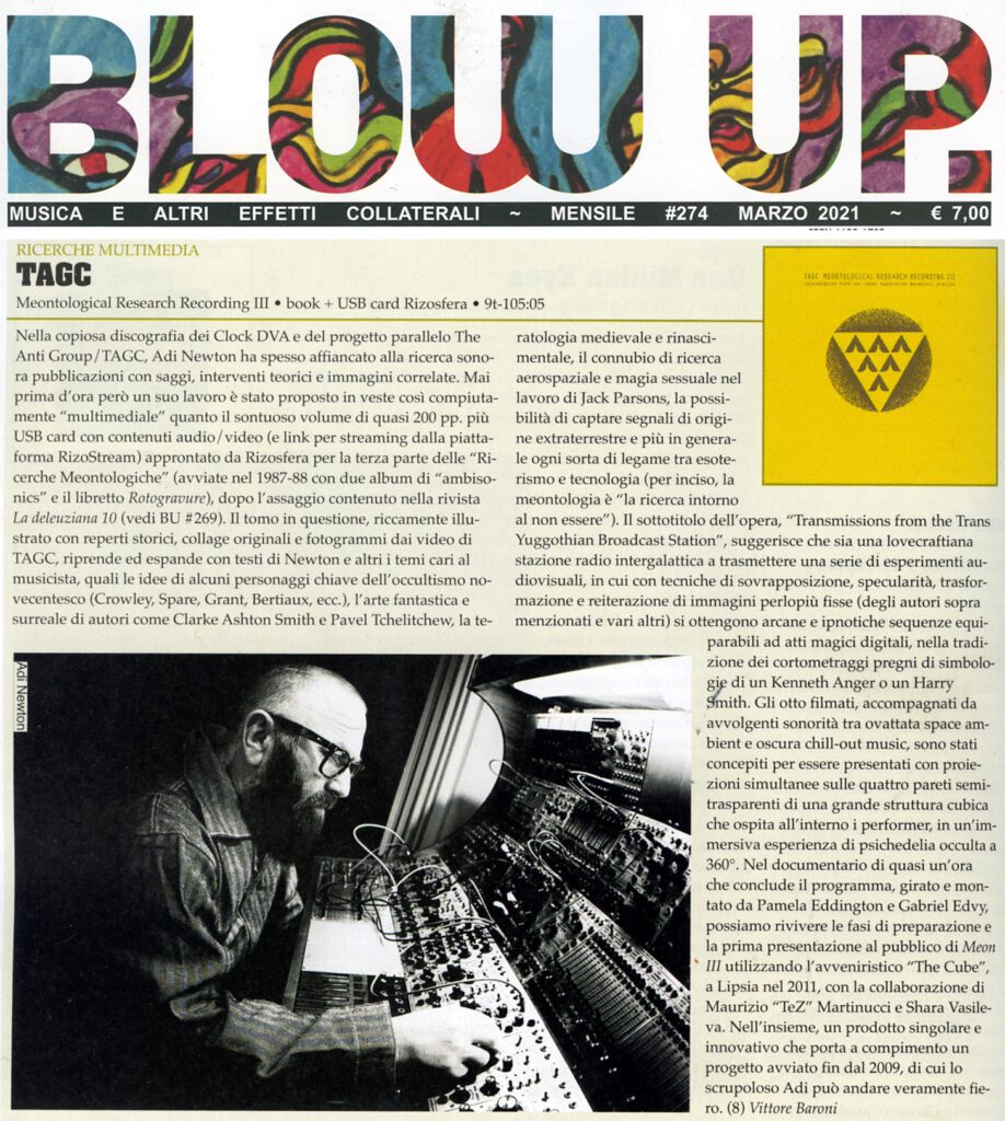 Breaking! BLOW UP Marzo 2021 :: Recensione di «Meontological Research ...