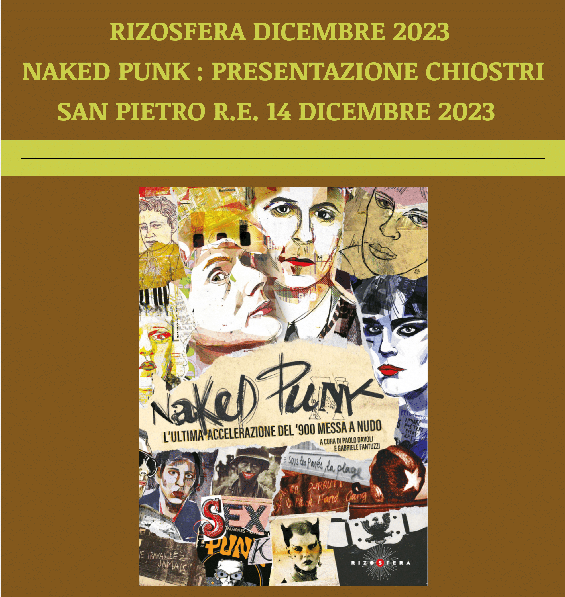 NEWSLETTER DECEMBER 2023 (I):: PRESENTAZIONE NAKED PUNK AI CHIOSTRI DI ...