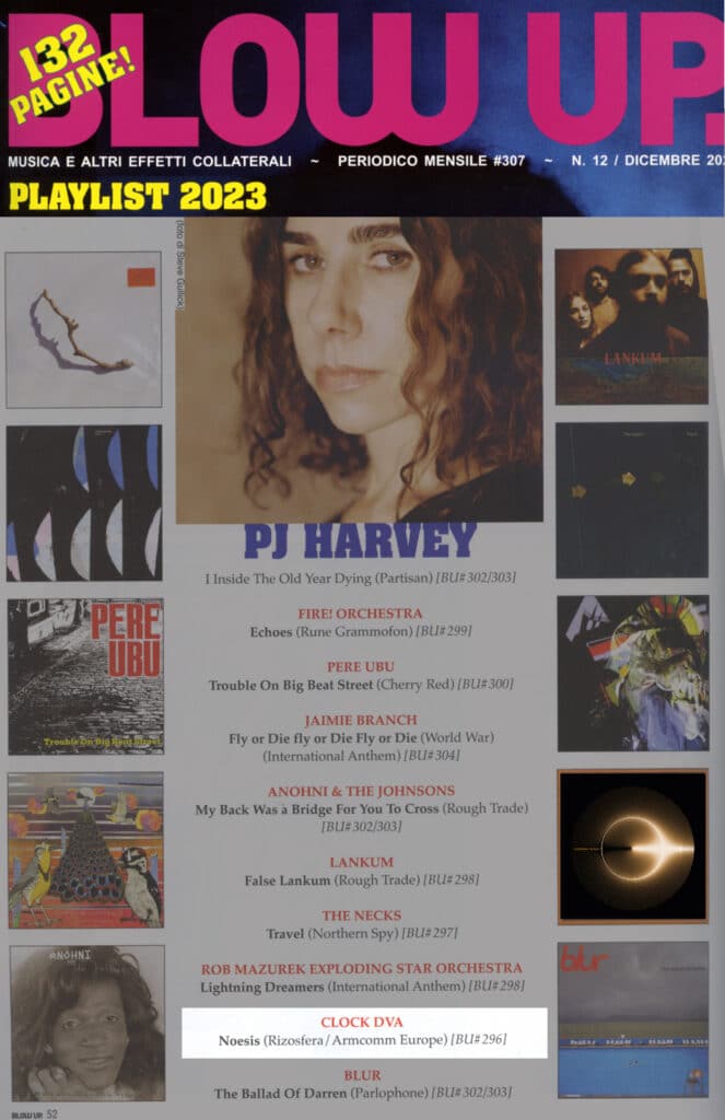 CLOCK DVA’S NOESIS VOTED AMONG THE TEN BEST ALBUMS OF 2023 FOR BLOW UP MUSIC MAG — Rizosfera » Blog