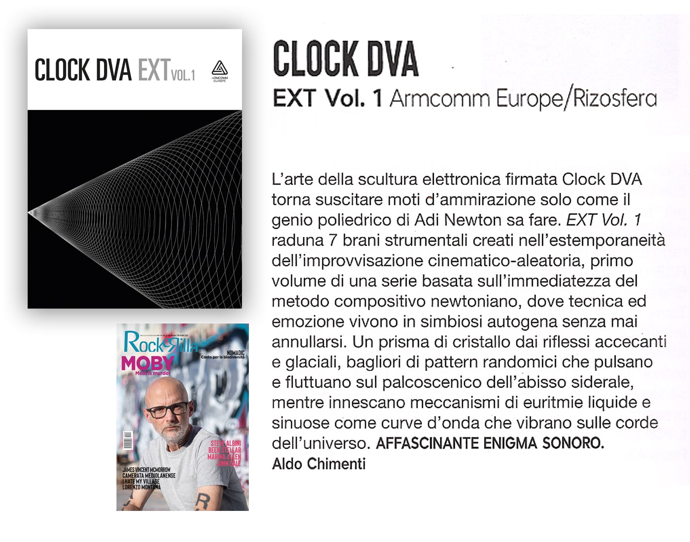 BREAKING NEWS! REVIEW OF CLOCK DVA’S EXT VOL. 1 ON ROCKERILLA MAGAZINE BY ALDO CHIMENTI (JUNE ...