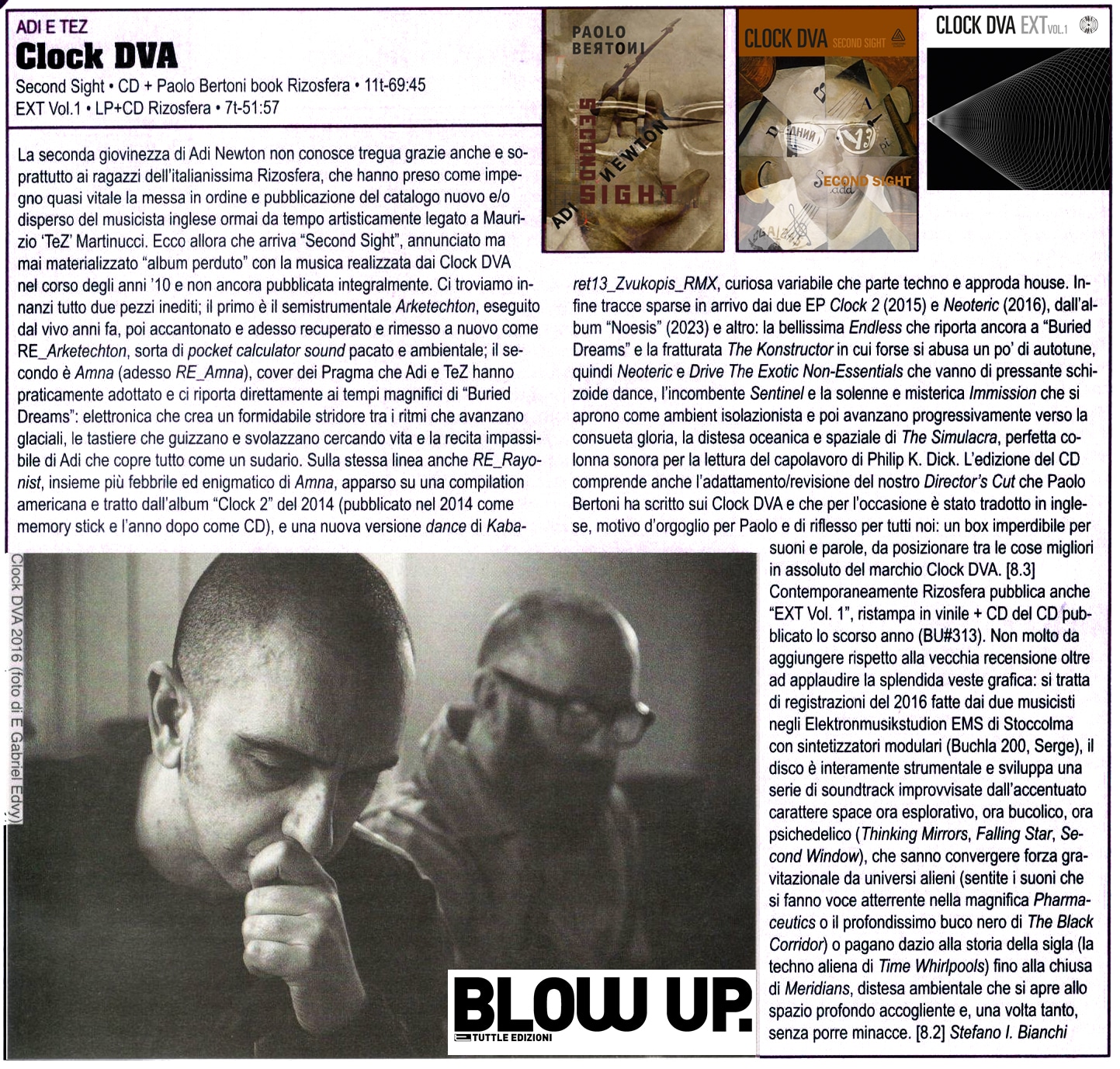 CLOCK DVA + PAOLO BERTONI :: A STUNNING REVIEW OF SECOND SIGHT BY ...